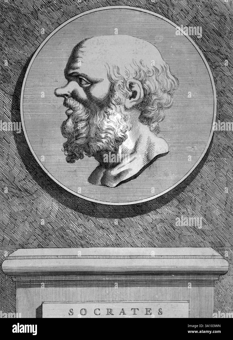 Greek philosopher Socrates head, engraving, 1700s Stock Photo - Alamy