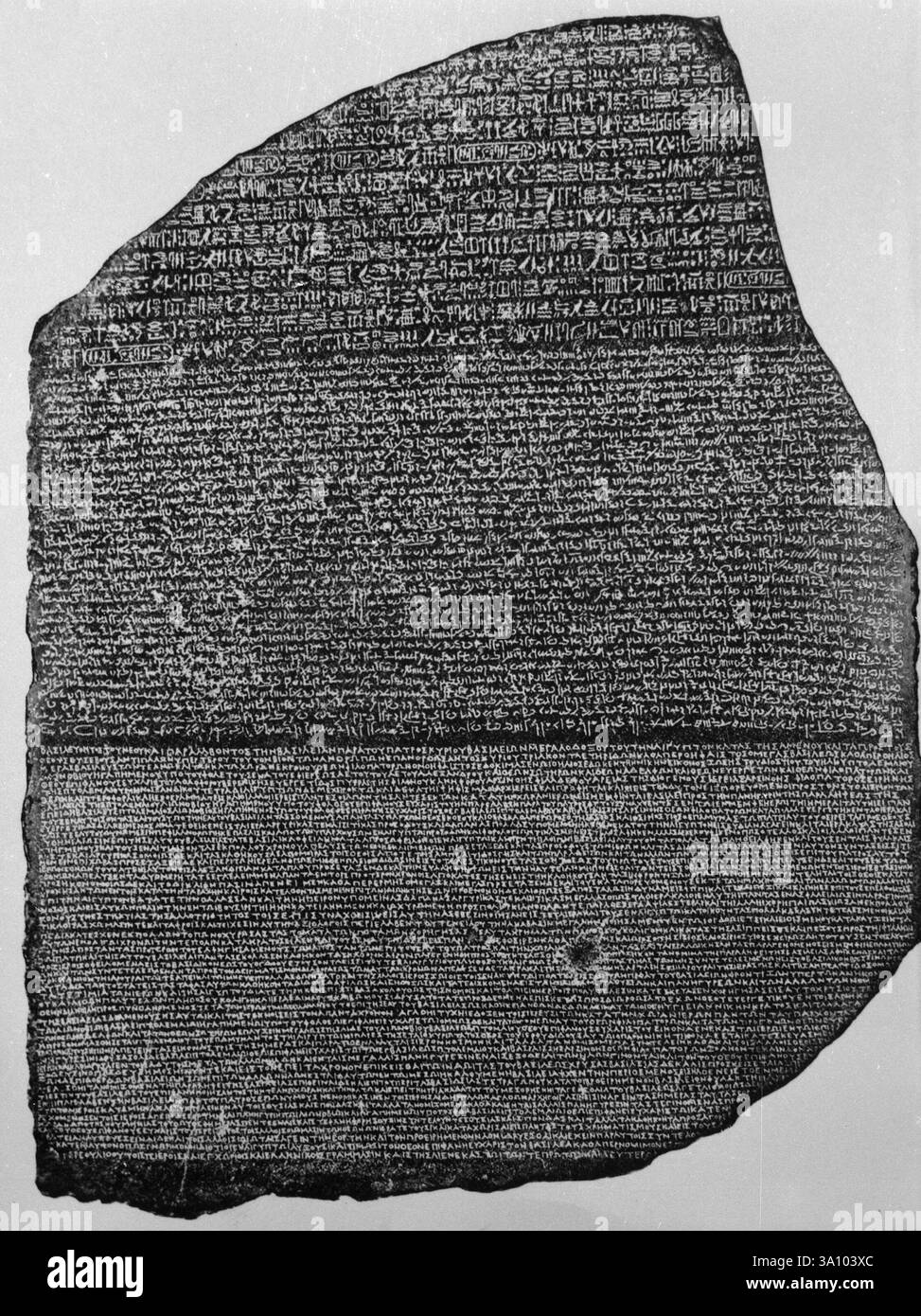 Rosetta Stone, ancient Egyptian stele of granodiorite inscribed with ...