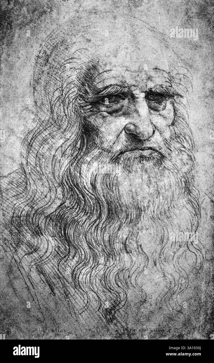 Leonardo da Vinci self portrait, Italy 15th century Stock Photo - Alamy