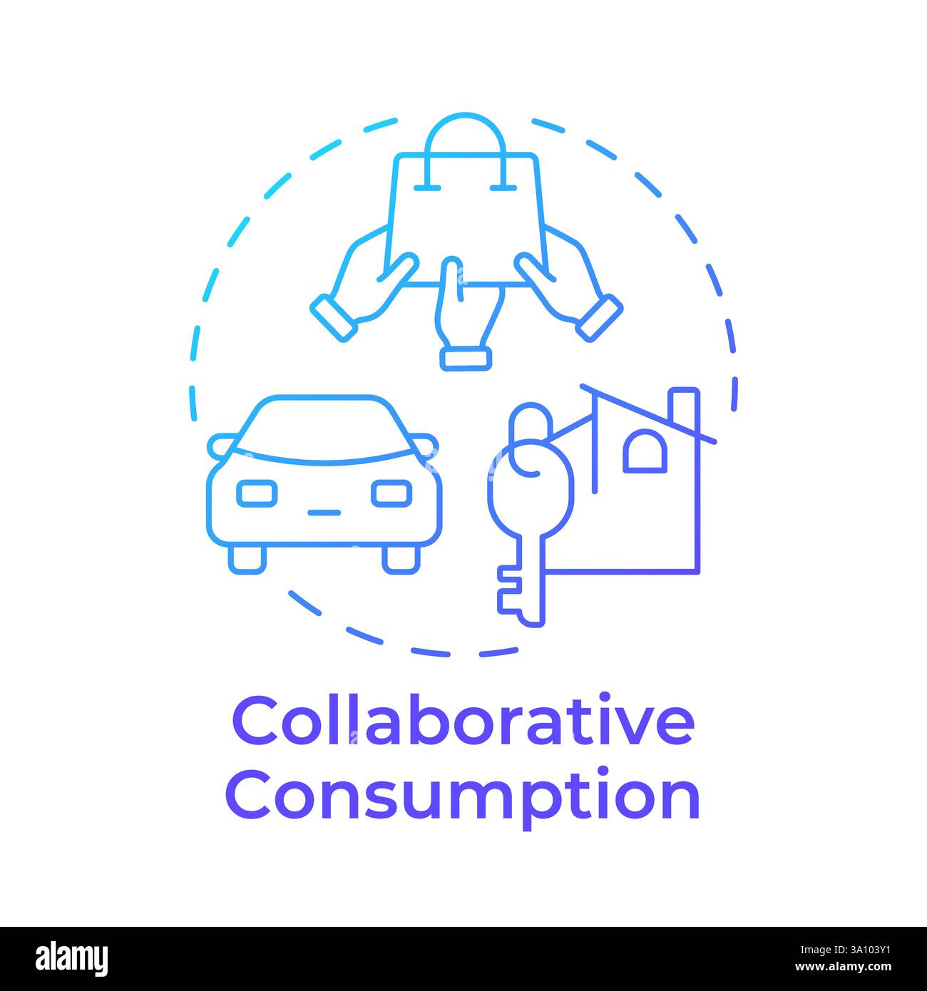 Collaborative consumption blue gradient concept icon Stock Vector Image & Art - Alamy