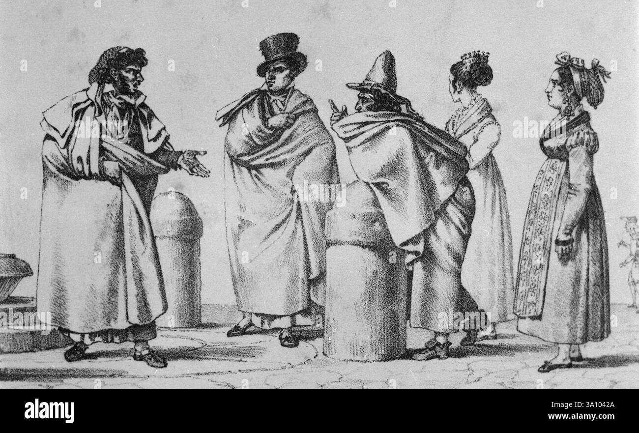 Low class Roman people, illustration, Italy 1800s Stock Photo - Alamy