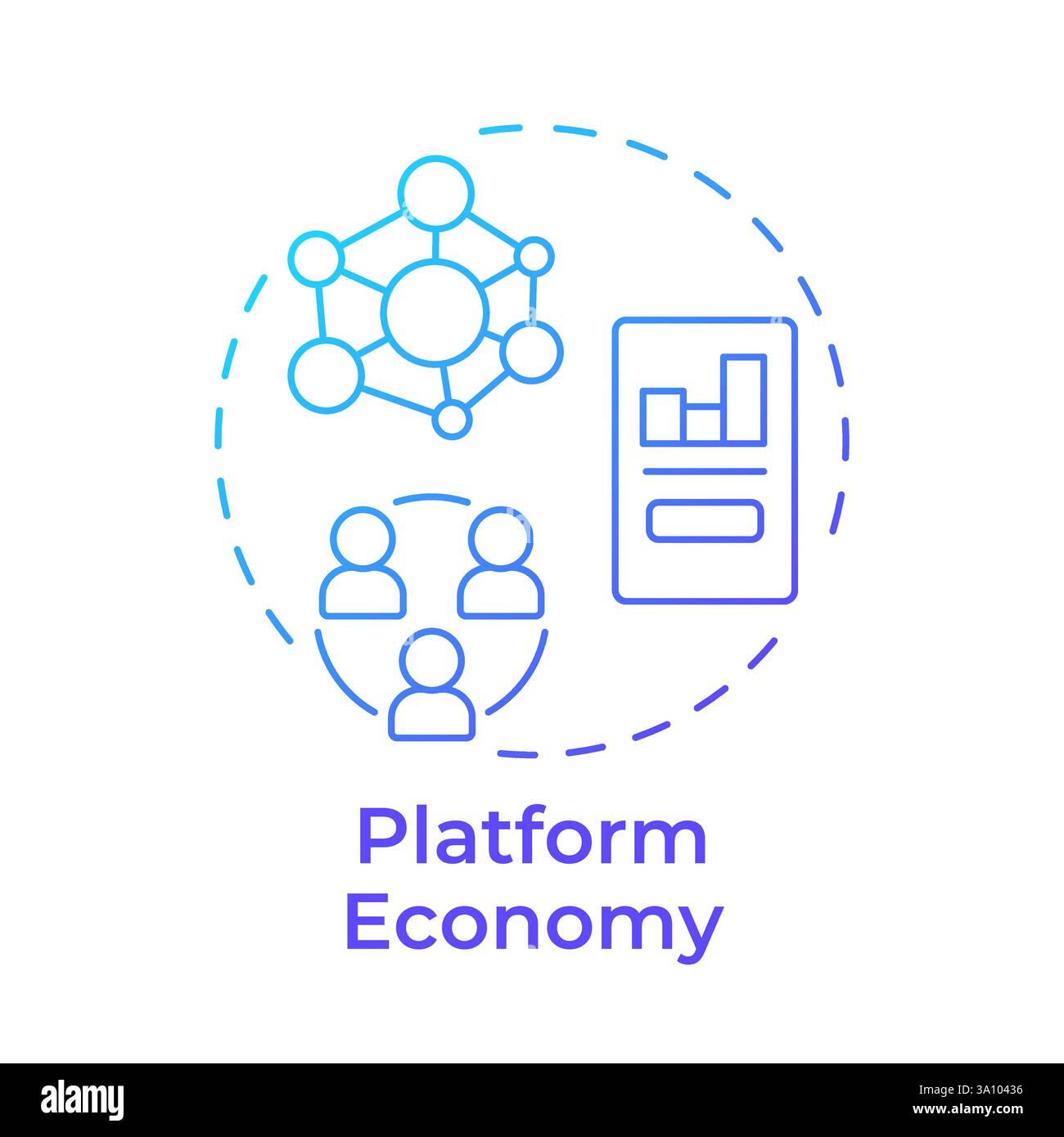 Platform economy blue gradient concept icon Stock Vector Image & Art ...