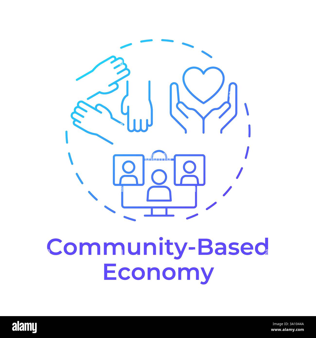 Community based economy blue gradient concept icon Stock Vector Image ...