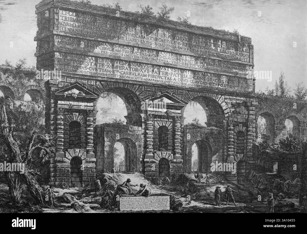View of the Vespasian Monument, Rome, illustration by Italian artist ...