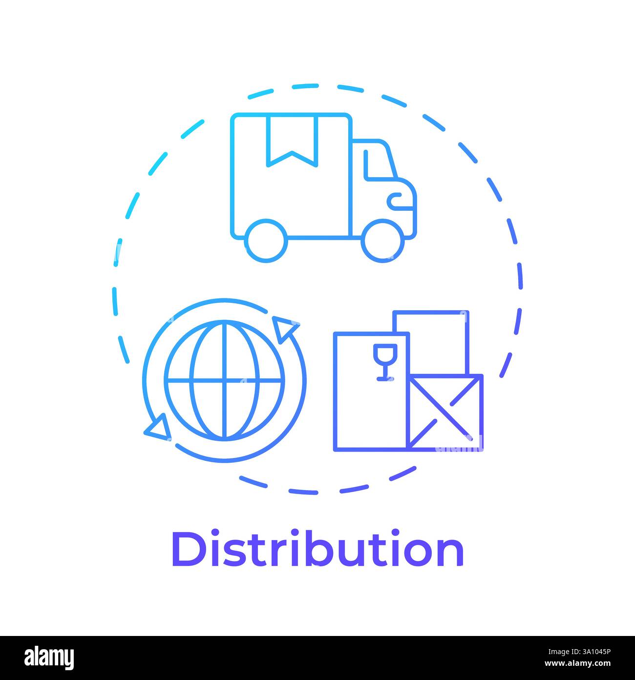 Distribution blue gradient concept icon Stock Vector Image & Art - Alamy