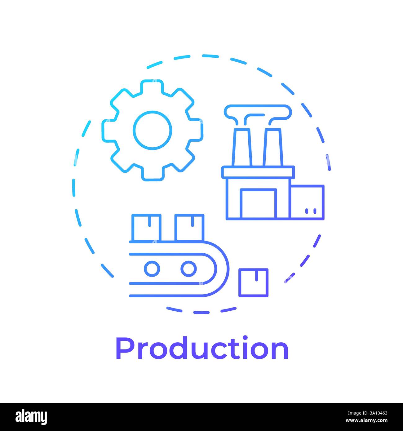 Production blue gradient concept icon Stock Vector Image & Art - Alamy