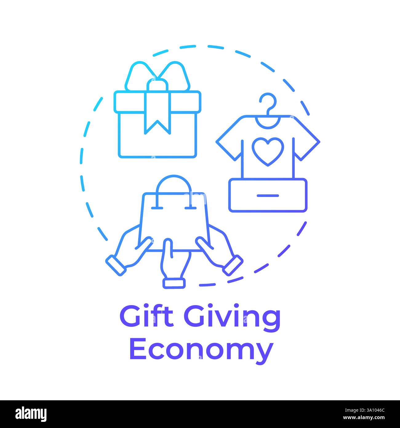 Gift giving economy blue gradient concept icon Stock Vector Image & Art ...
