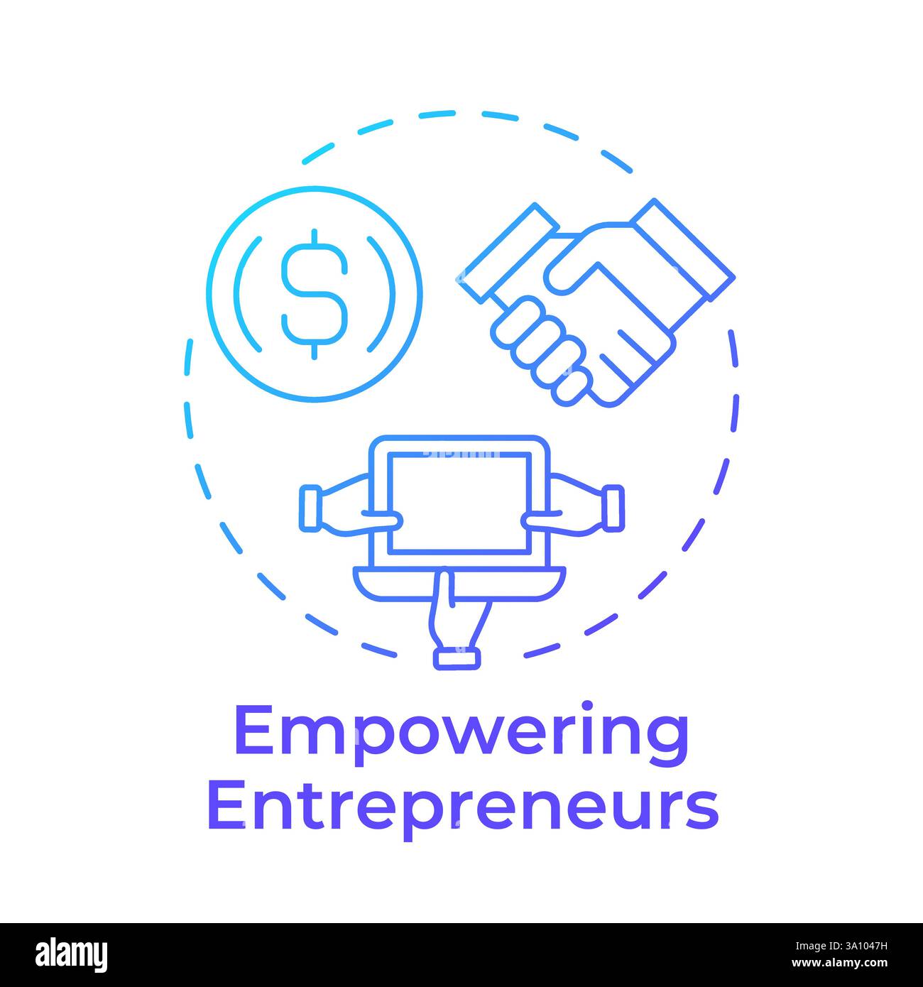 Empowering entrepreneurs blue gradient concept icon Stock Vector Image ...