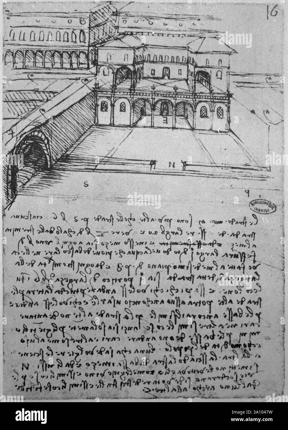 Manuscript B drawings by Leonardo da Vinci, Italy 15th century Stock ...