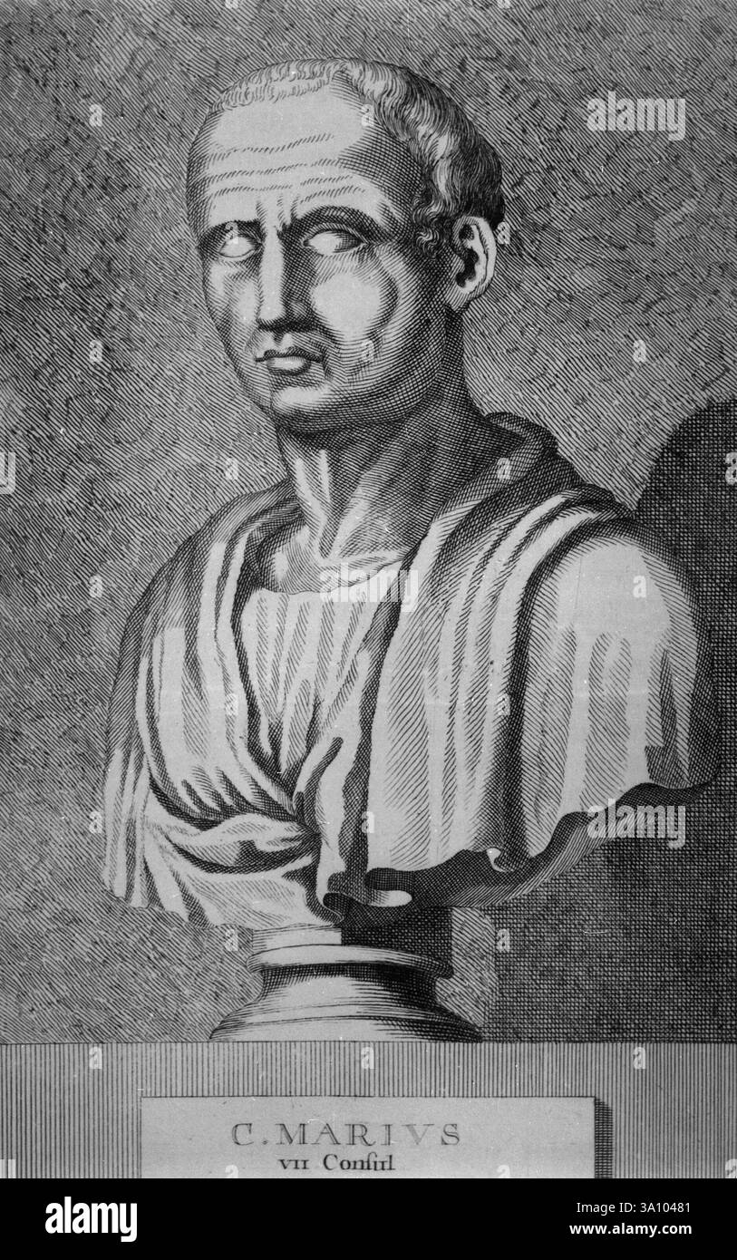 Roman general and statesman Gaius Marius, illustration 1700s Stock ...