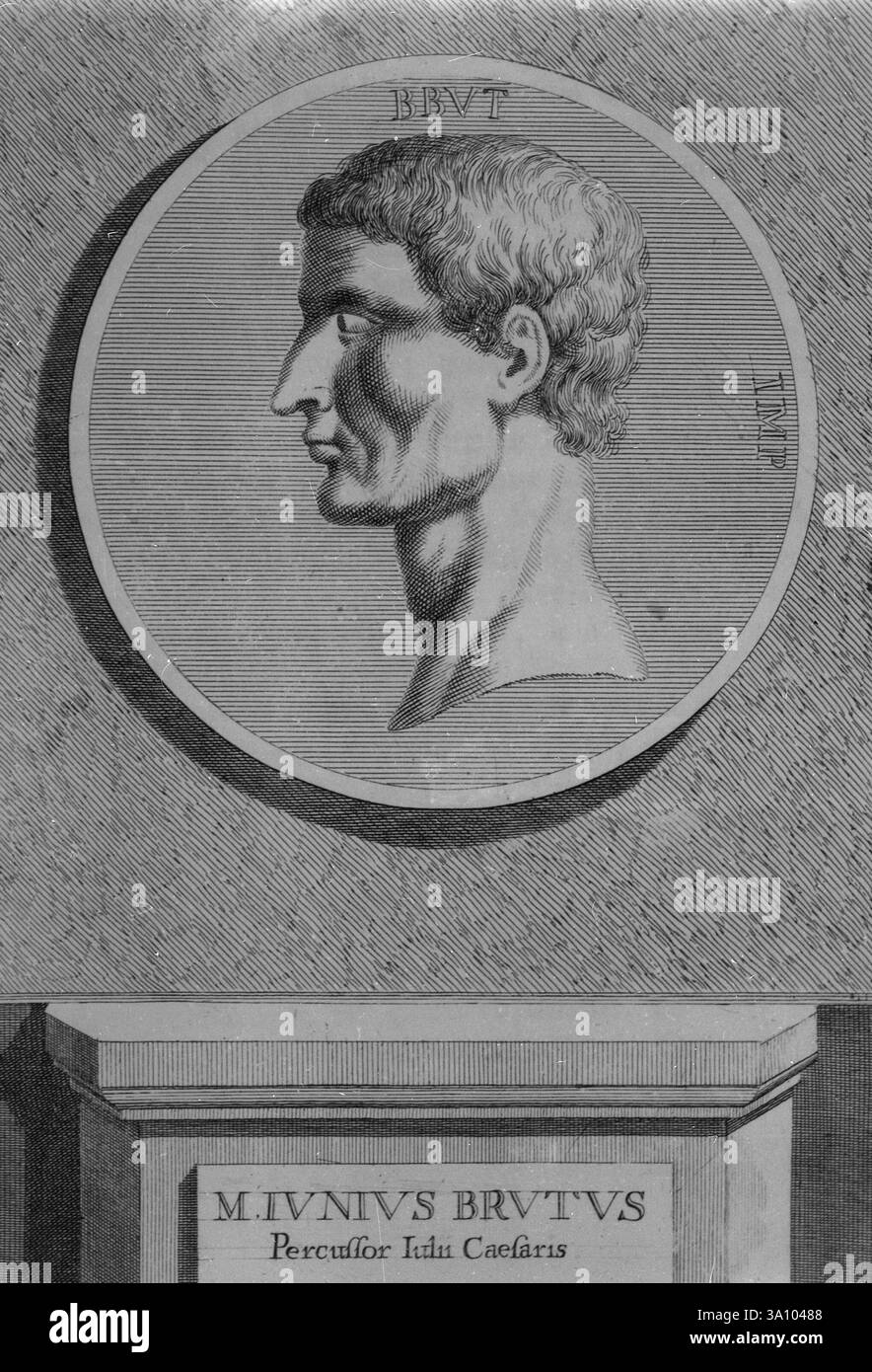 Roman politician Marcus Junius Brutus, illustration 1700s Stock Photo ...