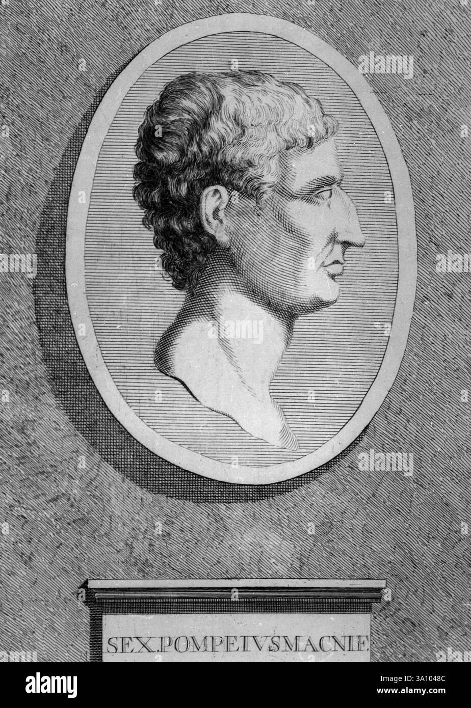 Roman military leader Sextus Pompey, illustration 1700s Stock Photo - Alamy