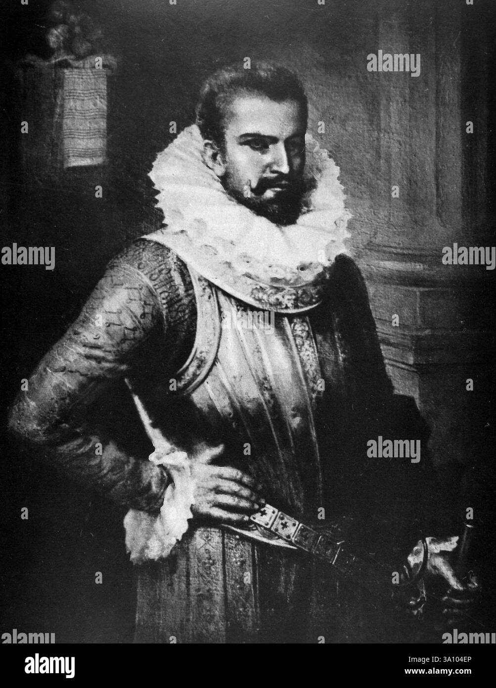 Portrait of Spanish conquistador Pedro de Alvarado, painting 1500s ...