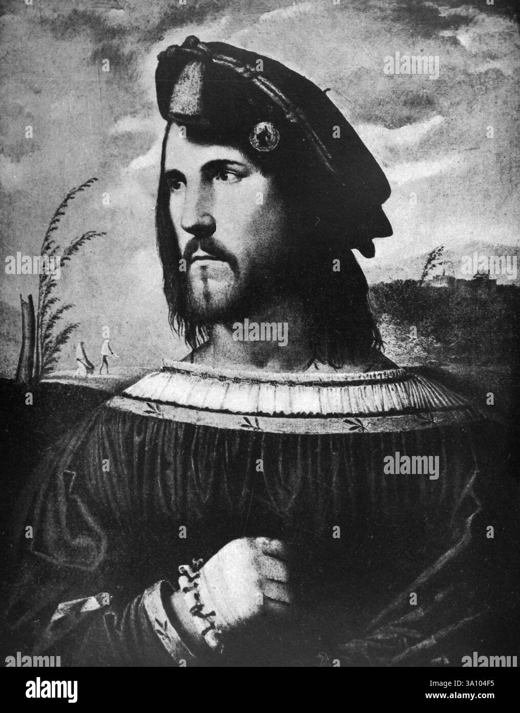 Italian condottiero and cardinal Cesare Borgia, painting, 1500s Stock ...