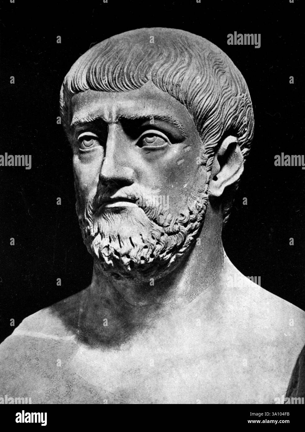 Greek statesman and general Alcibiades, ancient marble head statue ...