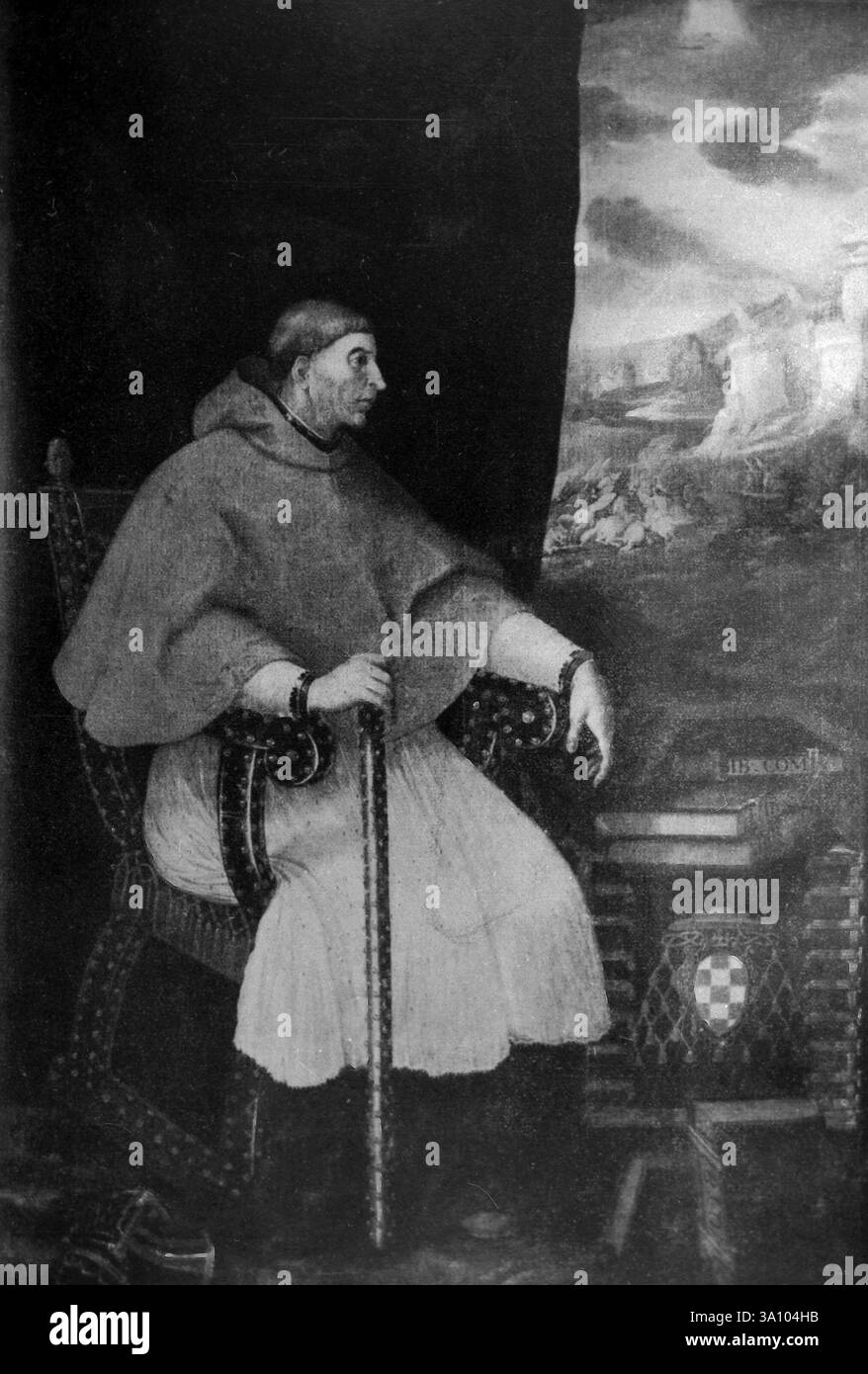 Spanish cardinal and statesman Francisco Jimenez de Cisneros, painting ...