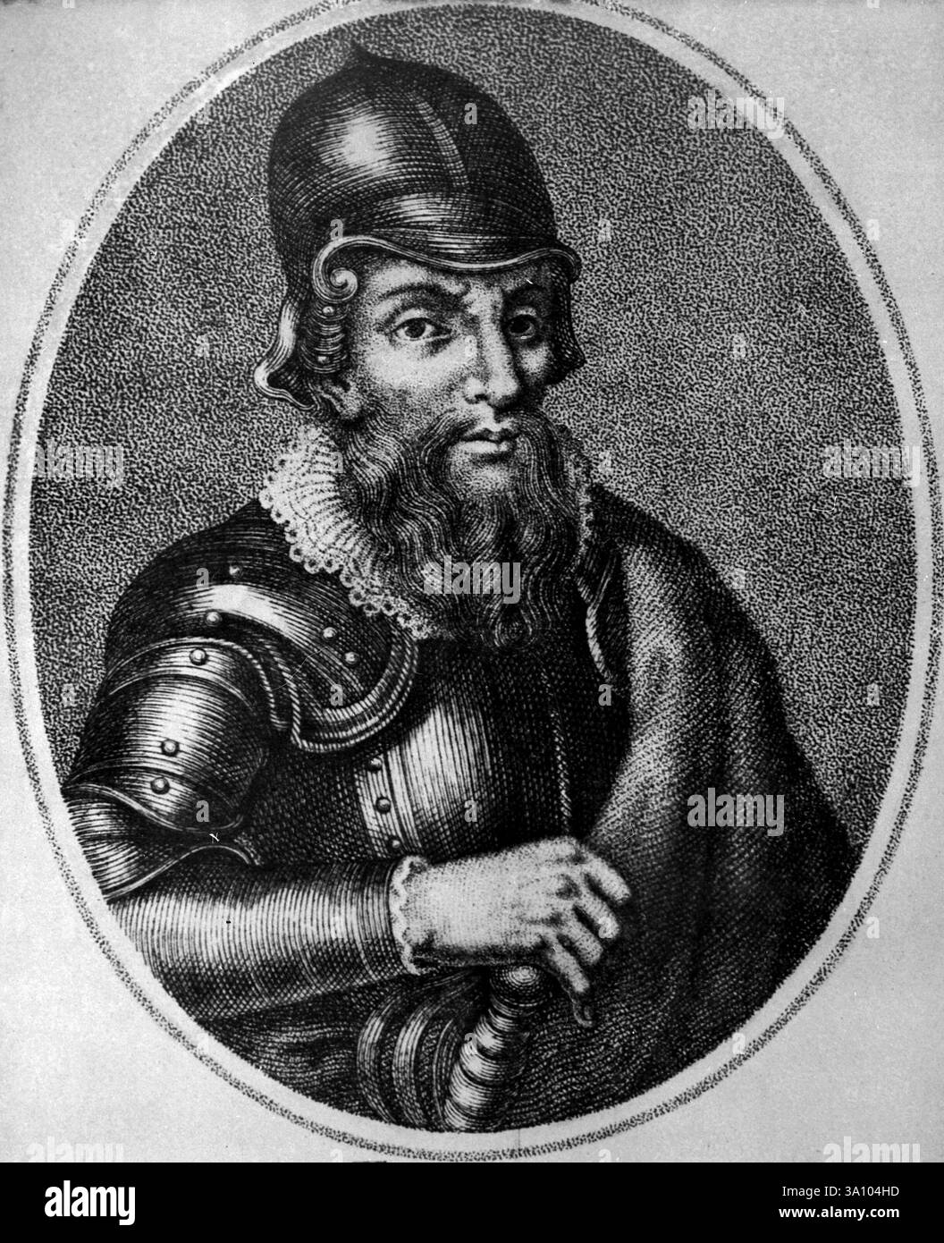 Portuguese explorer Pedro Alvares Cabral, illustration 1500s Stock ...