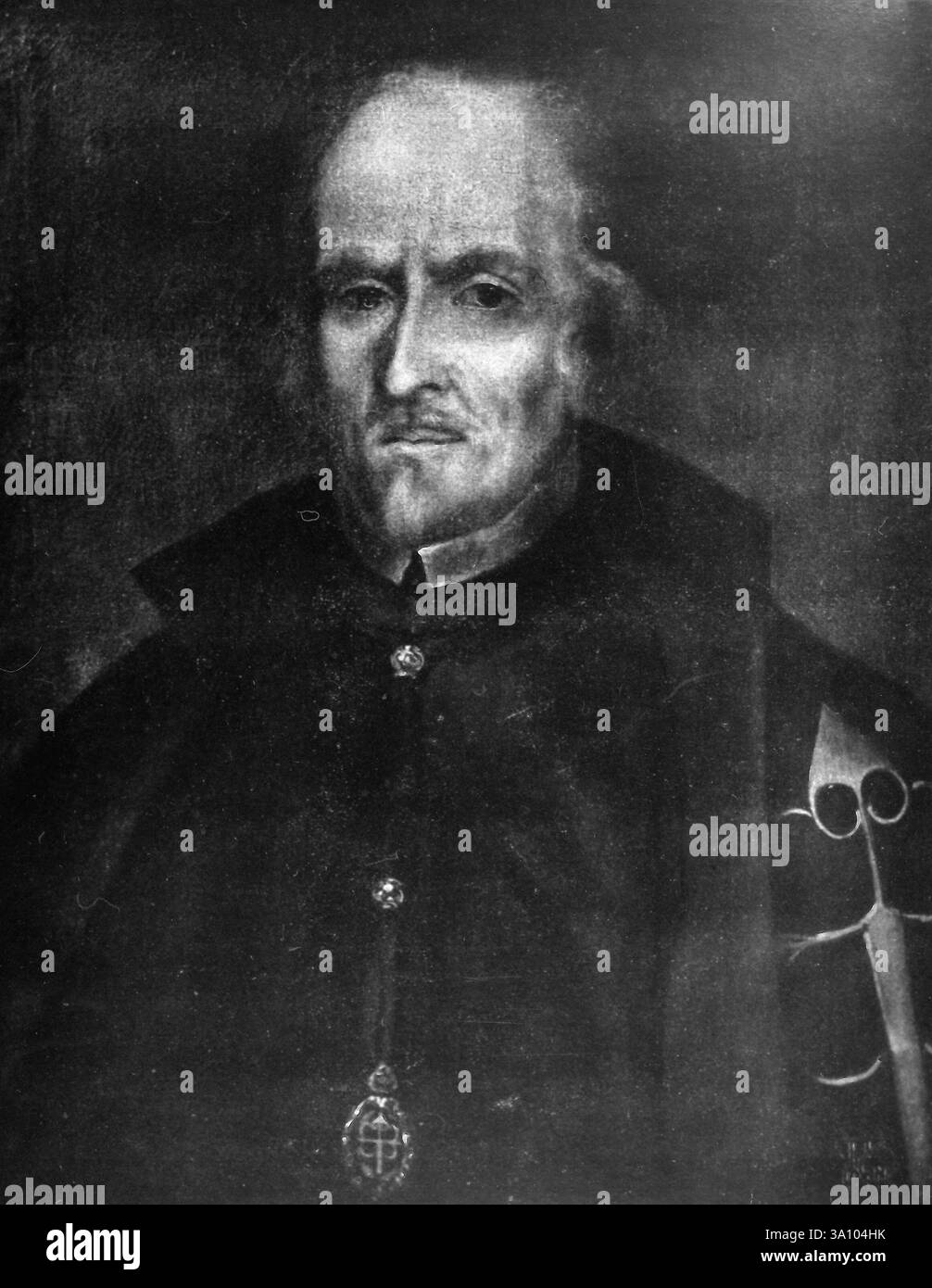 Spanish dramatist and poet Pedro Calderon de la Barca, painting 1600s ...