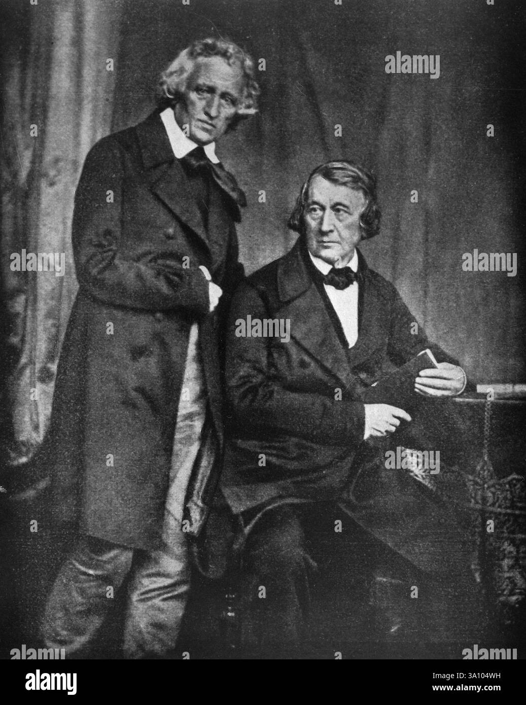 German writers Brothers Grimm, Jacob and Wilhelm, painting 1800s Stock ...