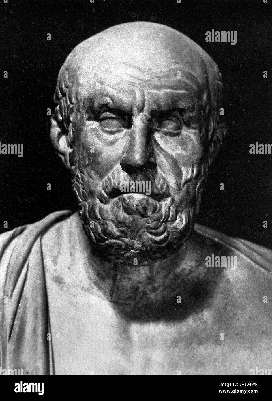 Greek physician and philosopher Hippocrates, marble bust 400 bc Stock ...
