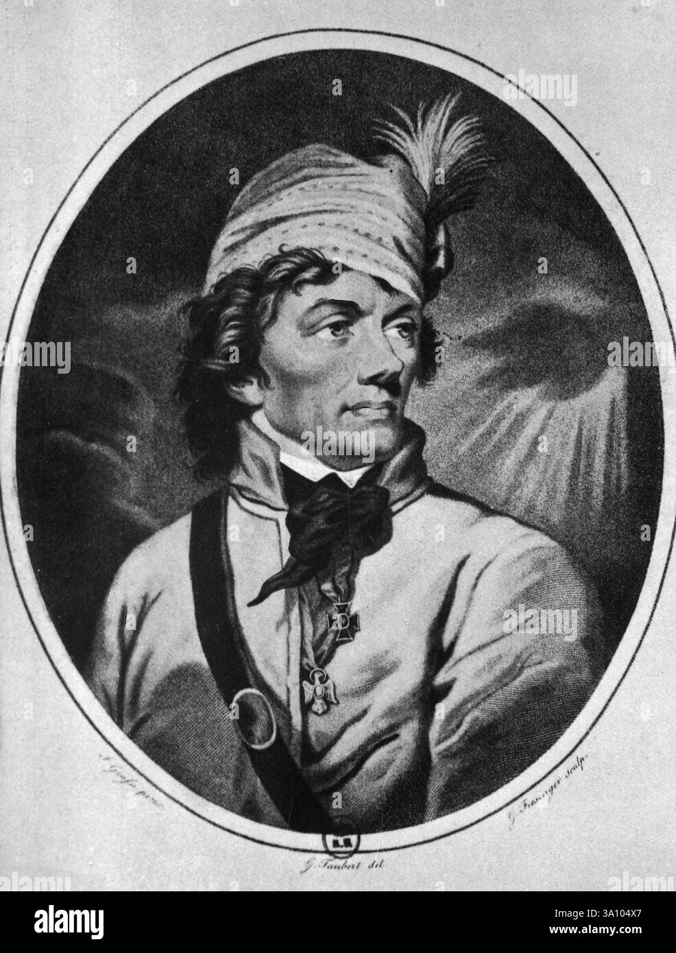 Polish military engineer and statesman Tadeusz Kościuszko, illustration ...