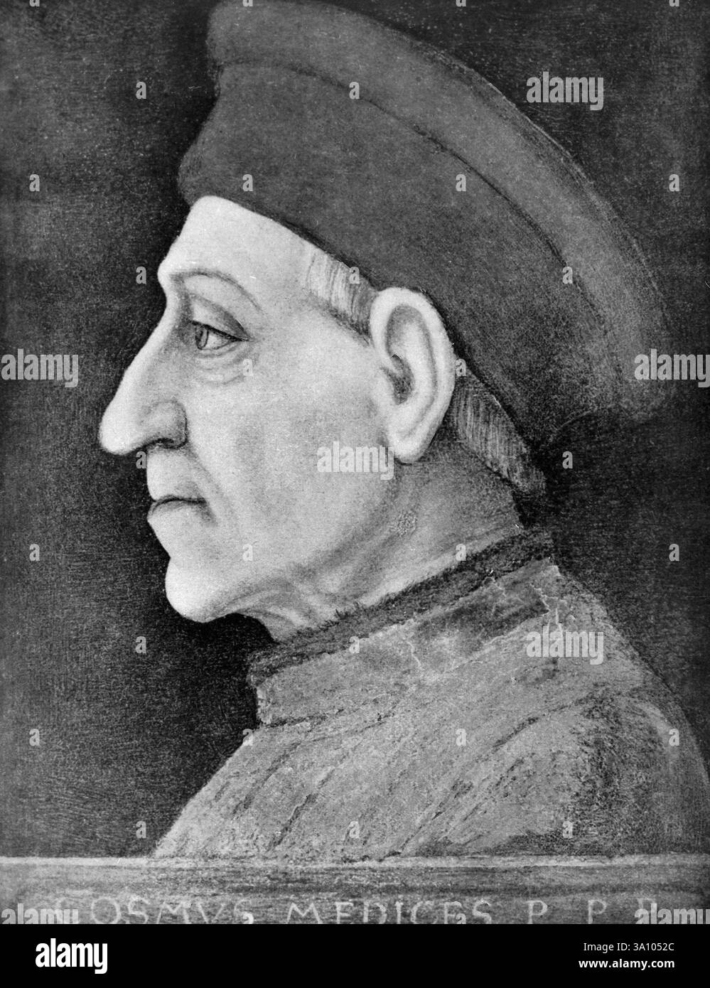 Italian banker and politician Cosimo de' Medici, painting 1400s Stock ...