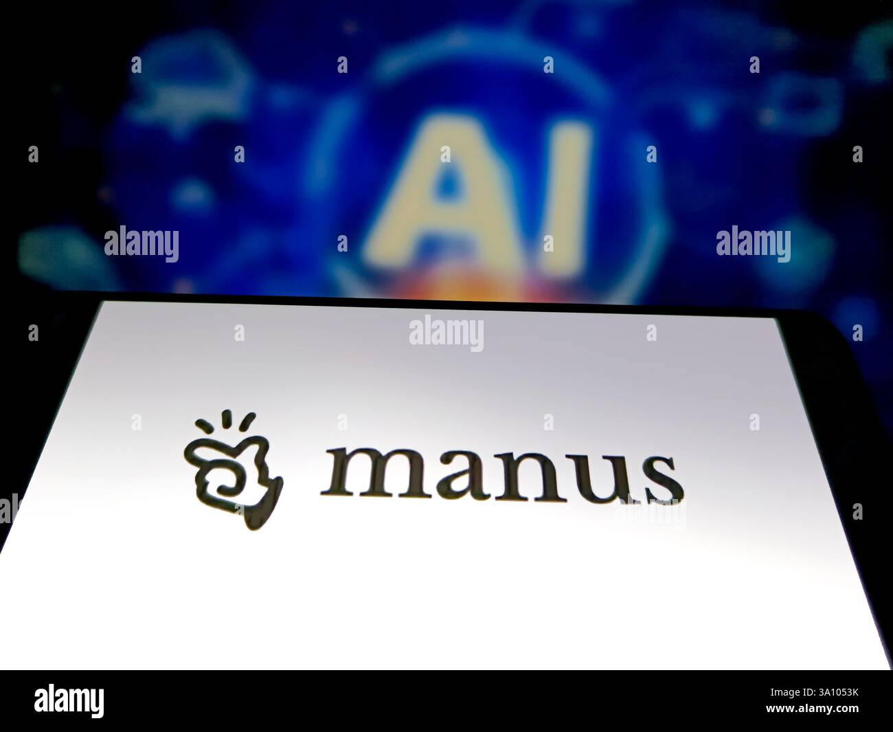 SUQIAN, CHINA - MARCH 6, 2025 - An illustration photo shows the Manus ...
