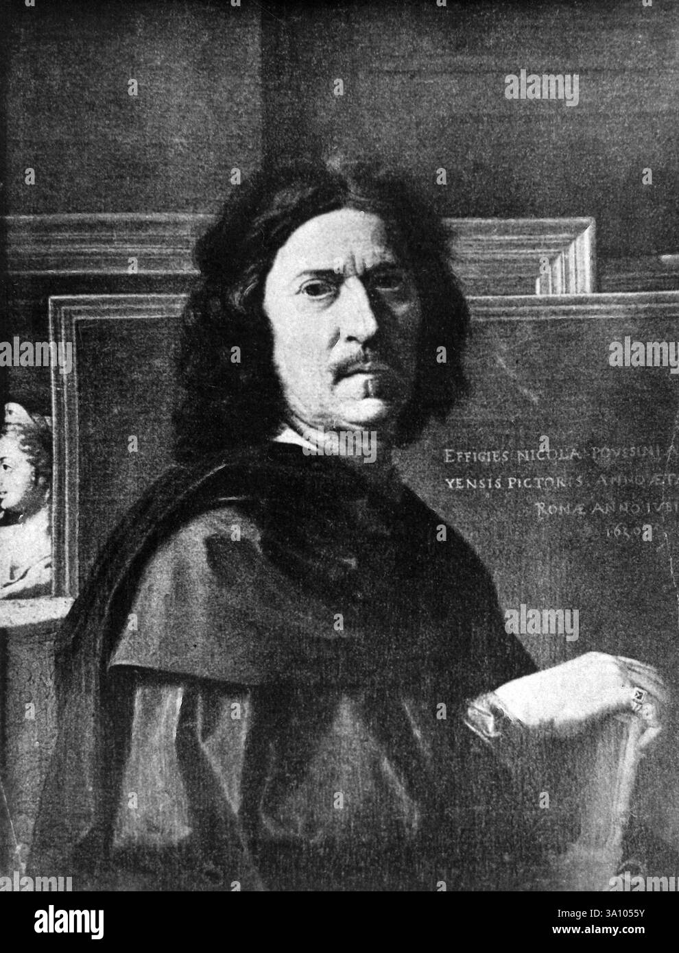 French painter Nicolas Poussin, self-portrait, painting 1600s Stock ...