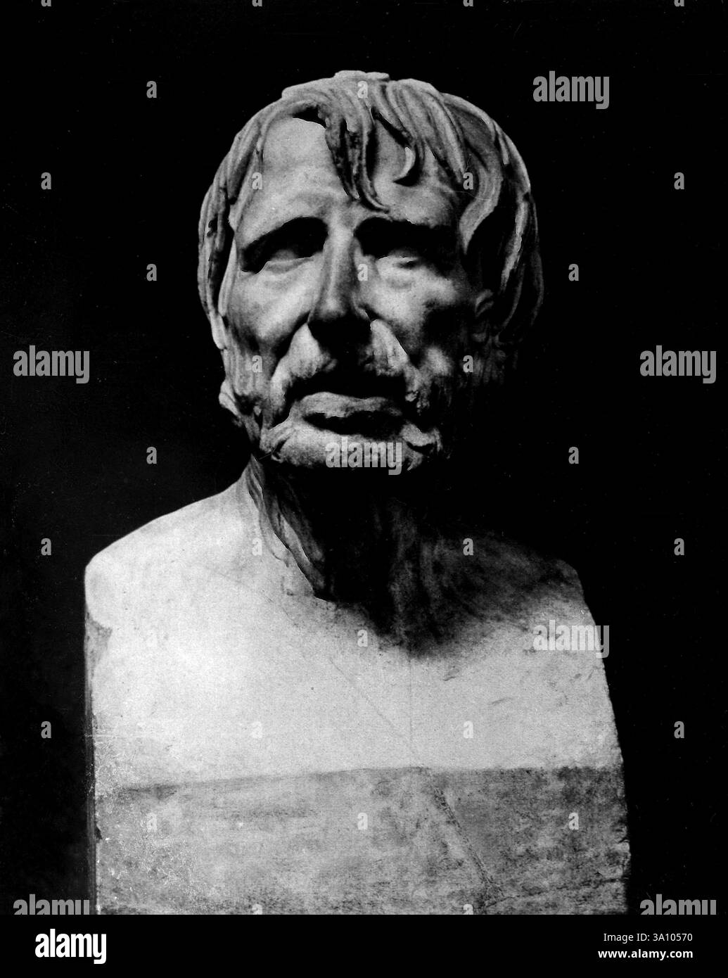 Roman stoic philosopher Lucius Annaeus Seneca, marble bust Stock Photo ...
