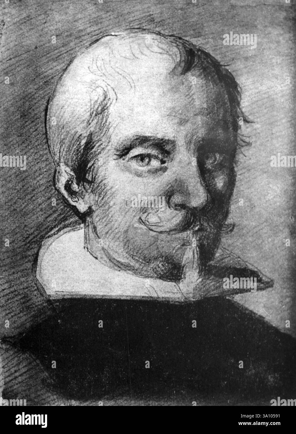 Spanish painter Francisco de Zurbaran, illustration 1600s Stock Photo ...