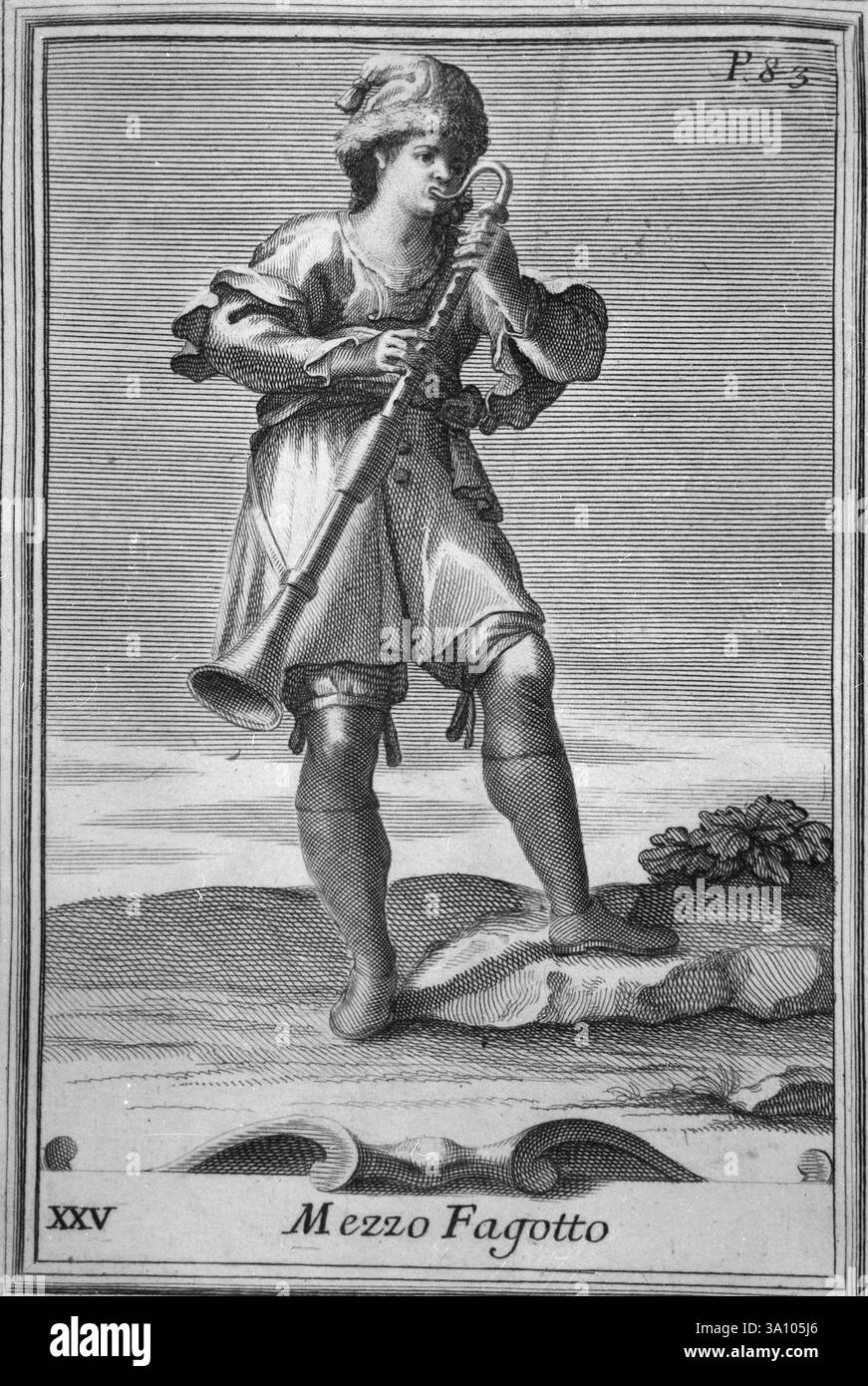 Half bassoon, illustration by Filippo Bonanni, Italy 1700s Stock Photo ...