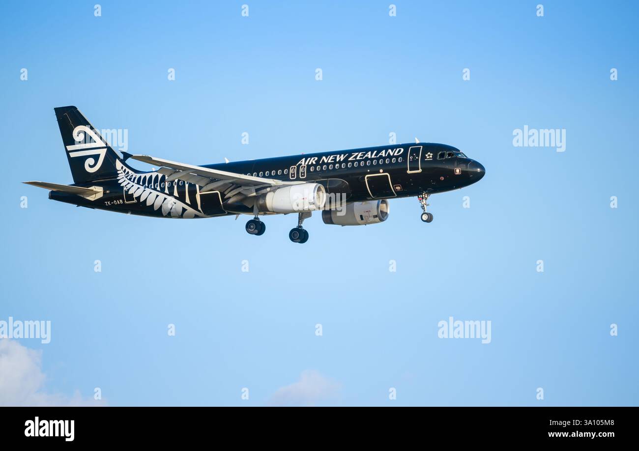 Auckland, New Zealand – March 05 2025: Air New Zealand ZK-OAB Airbus ...