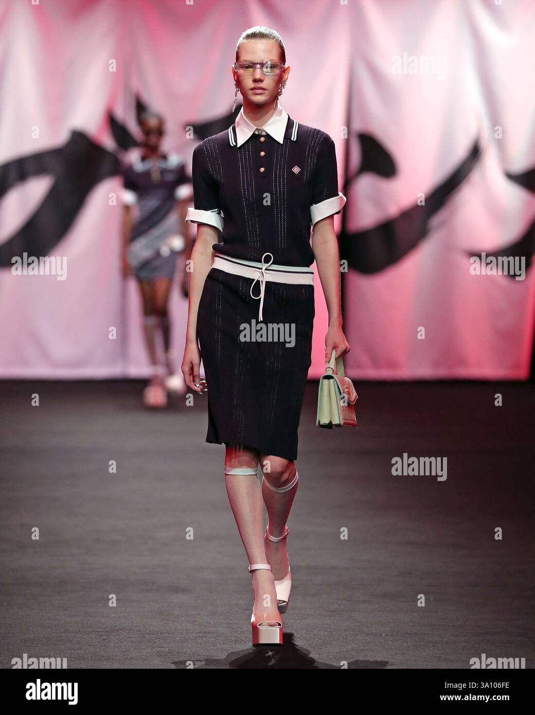 A model walks the runway during the Casablanca Womenswear Fall/Winter ...