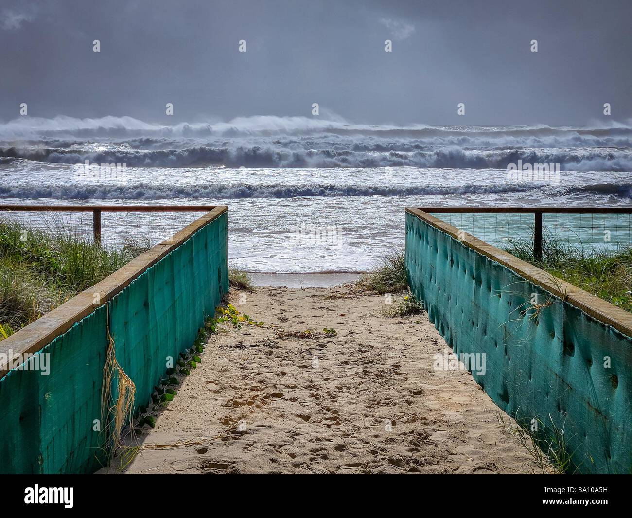 Gold Coast, QLD, Australia - Mar 6, 2025: Stormy ocean with cyclone ...
