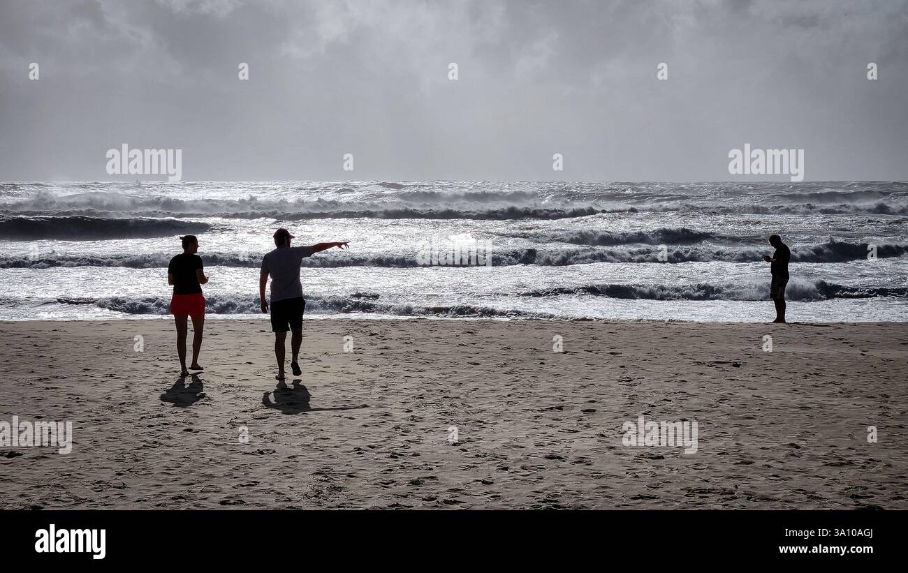 Gold Coast, QLD, Australia - Mar 6, 2025: Stormy ocean with cyclone ...