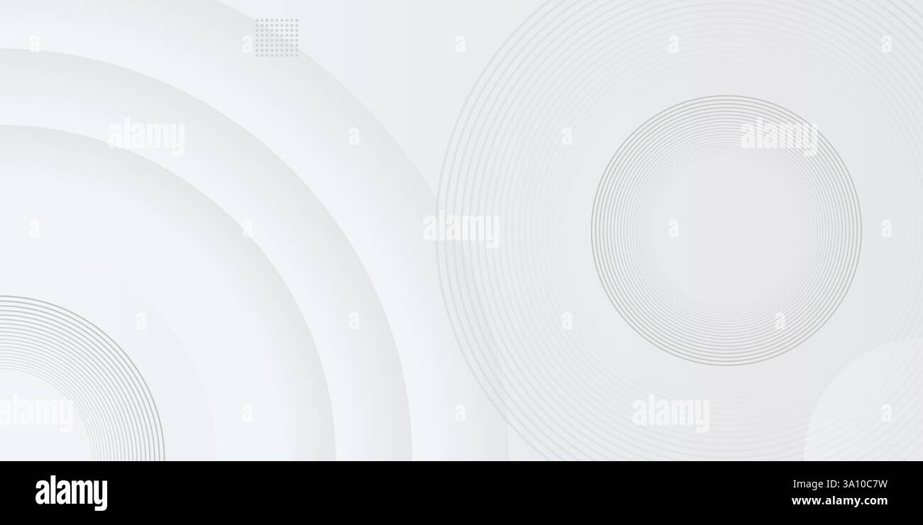 Abstract modern white background with circles and circular stripes on ...