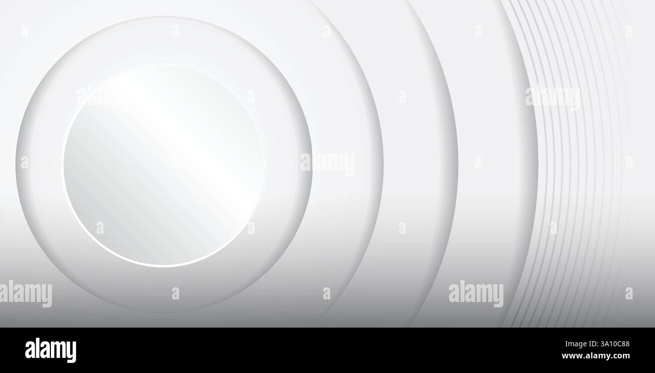 Abstract modern white background with circles and circular stripes ...