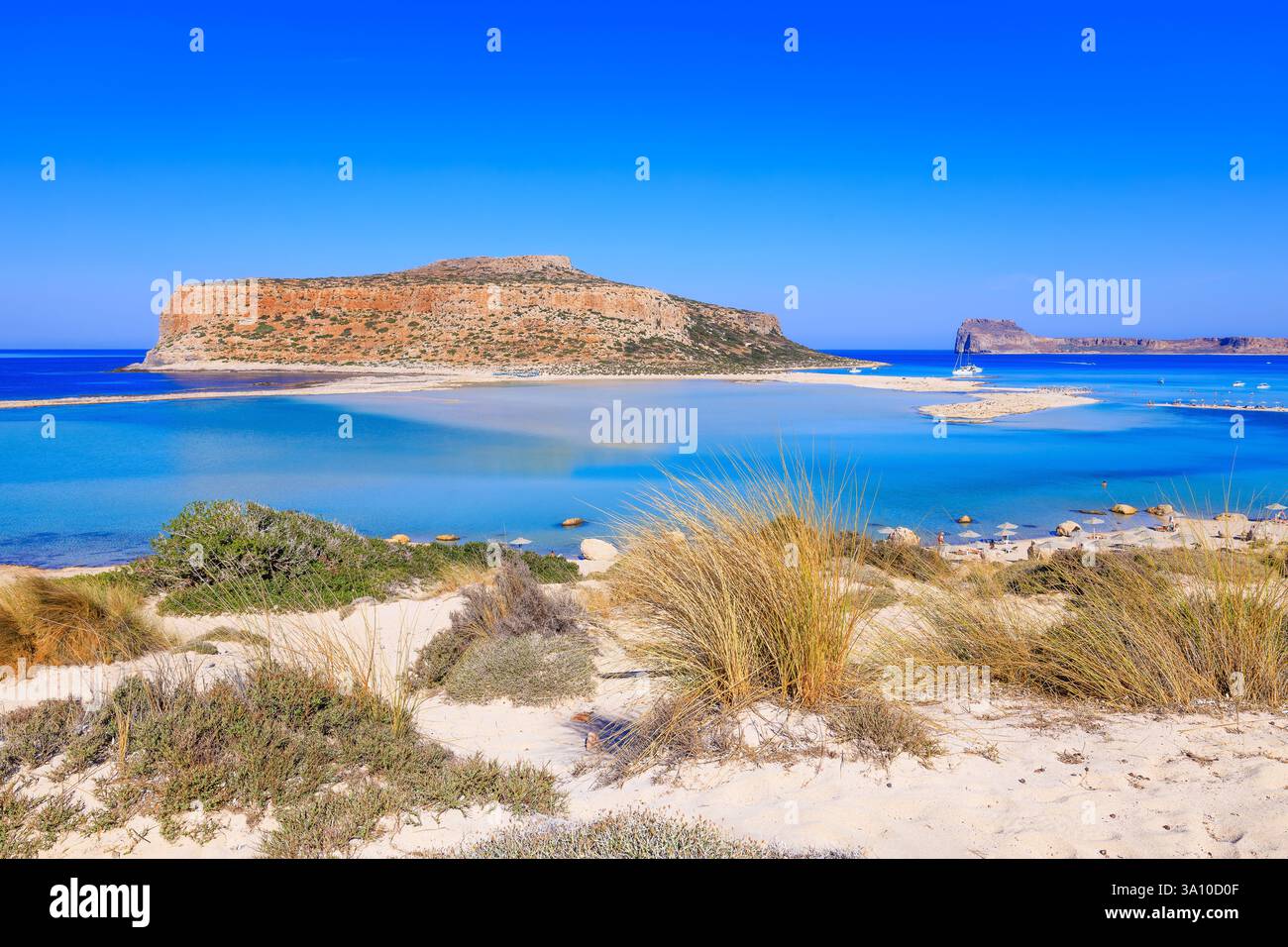 Crete, Greece. Balos Lagoon beach and Gramvousa island Stock Photo - Alamy