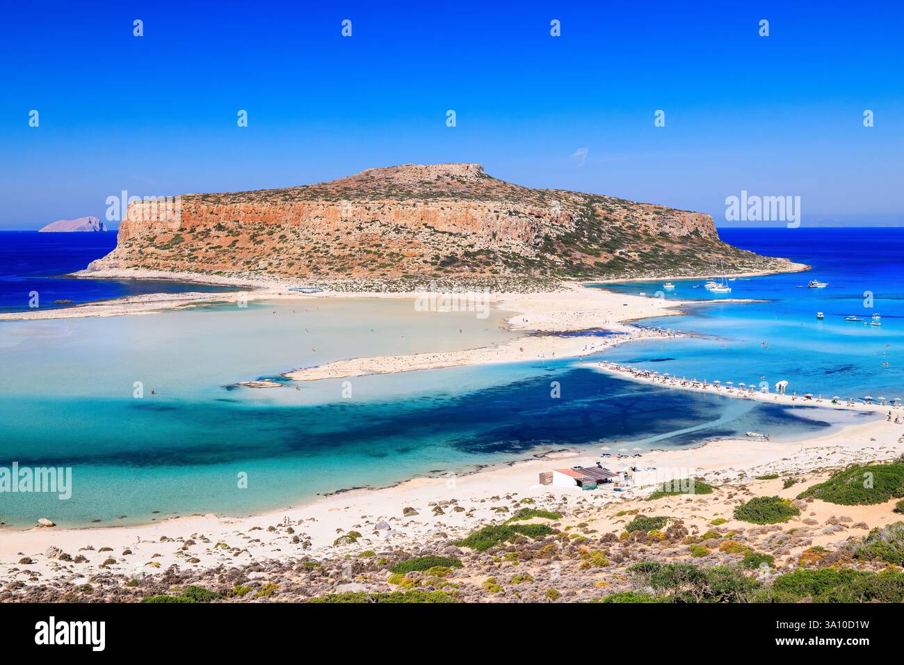 Crete, Greece. Balos Lagoon beach and Gramvousa island Stock Photo - Alamy