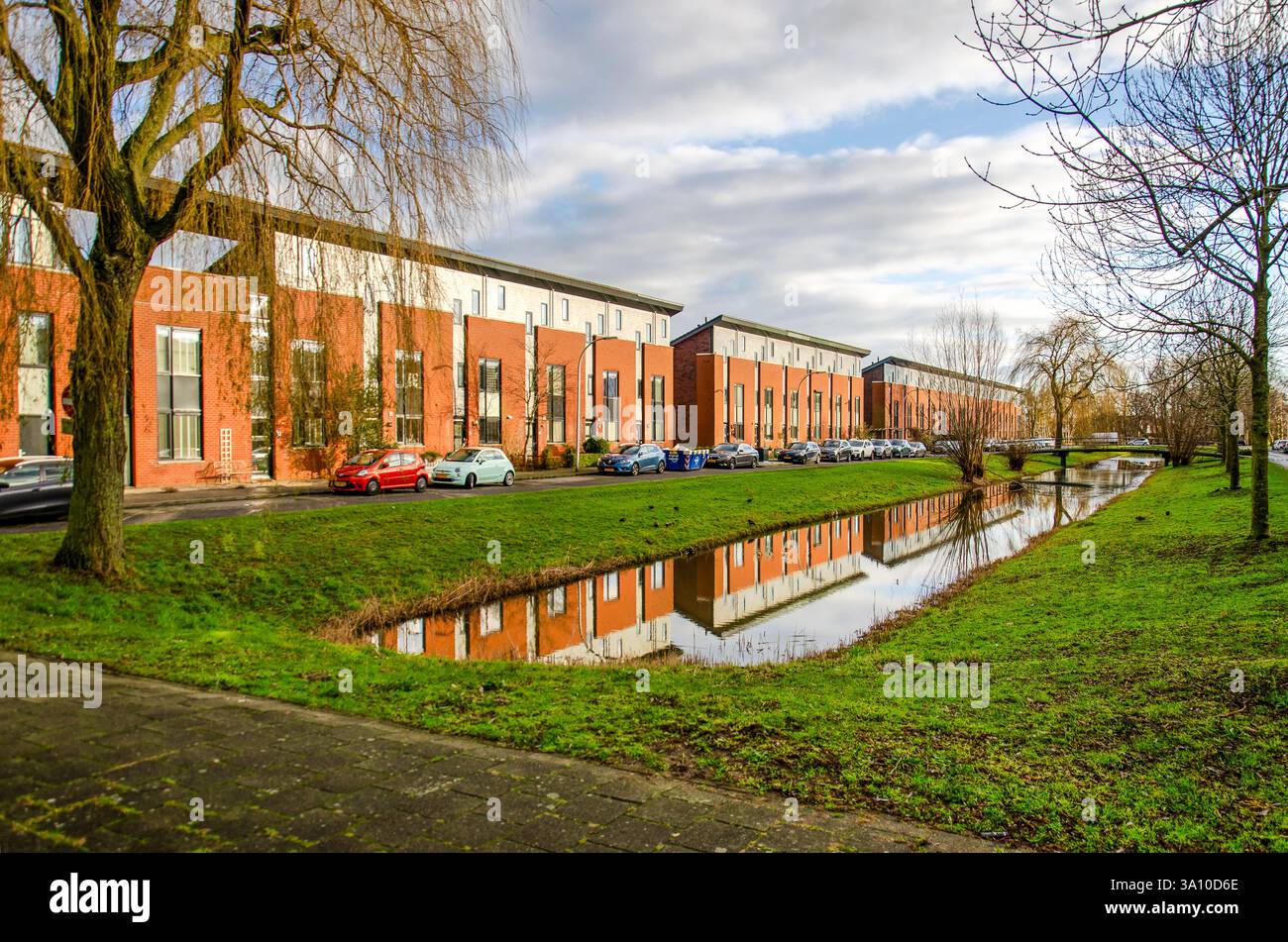 Pijnacker, The Netherlands, January 12, 2025: row housing from around ...