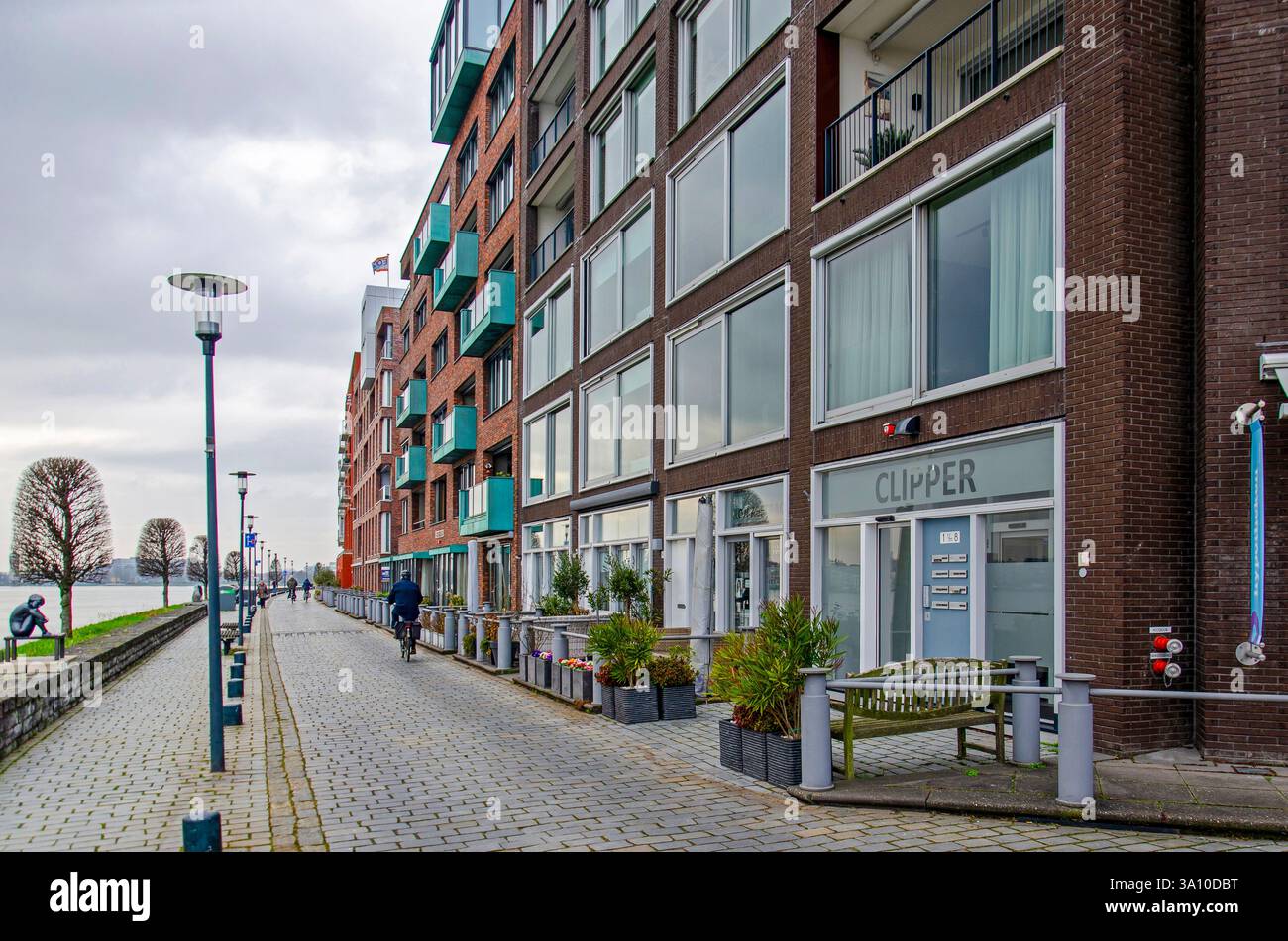 Papendrecht, The Netherlands, February 25, 2025: quay of the Merwede ...