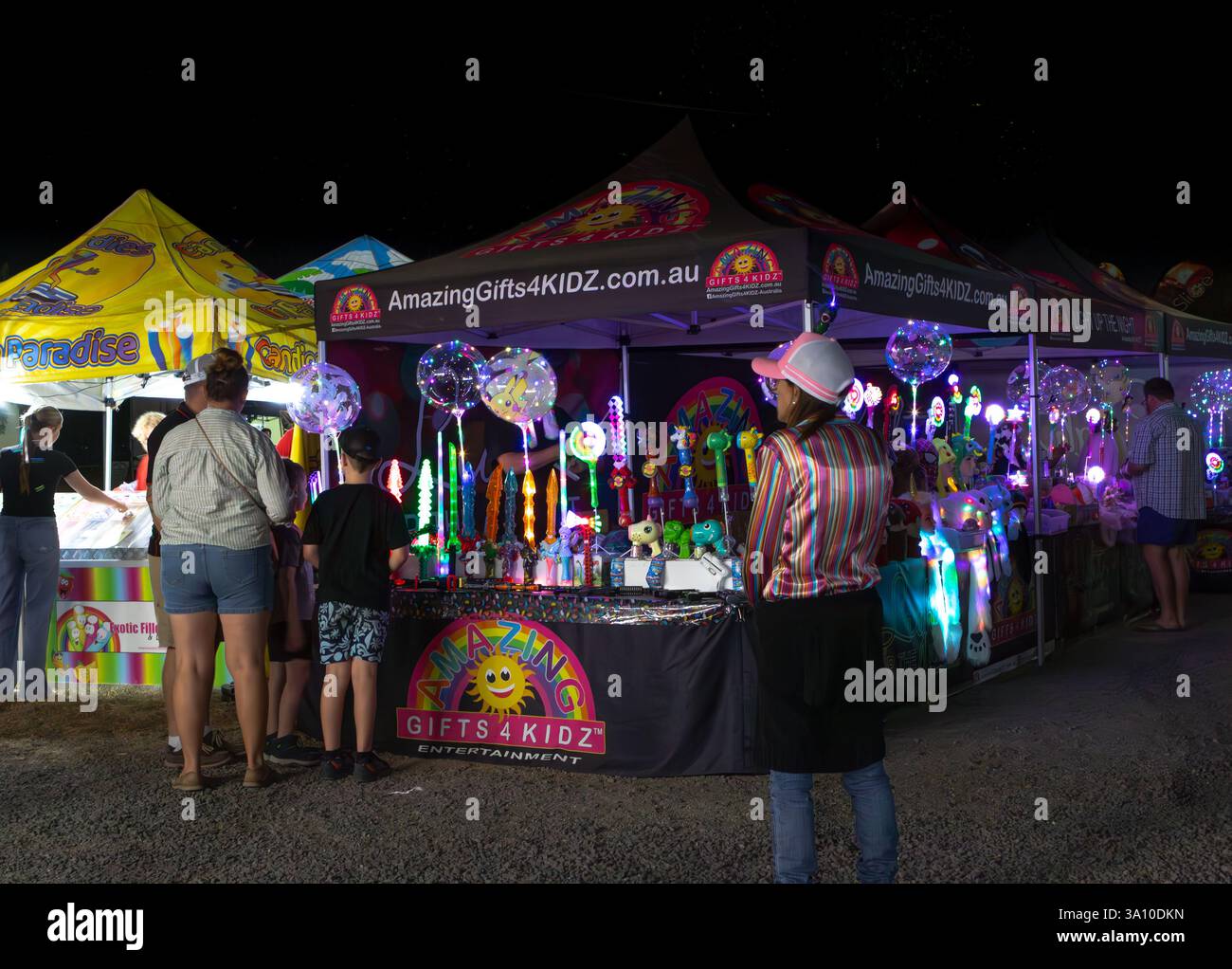 Crowd having fun in side show alley, 2025 Allora Show Stock Photo - Alamy