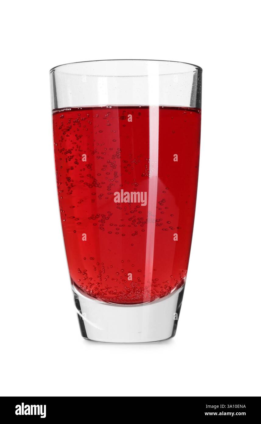 Sweet soda water in glass isolated on white Stock Photo - Alamy