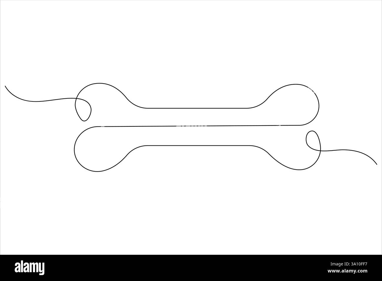 Vector illustration of dog bone continuous one line art drawing concept ...