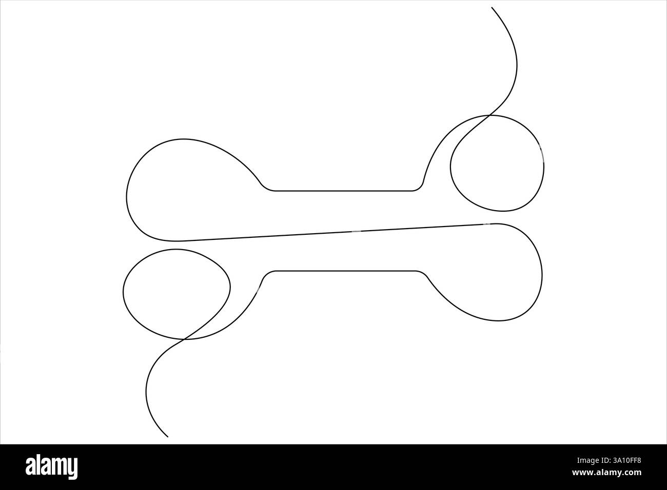 Vector illustration of dog bone continuous one line art drawing concept ...