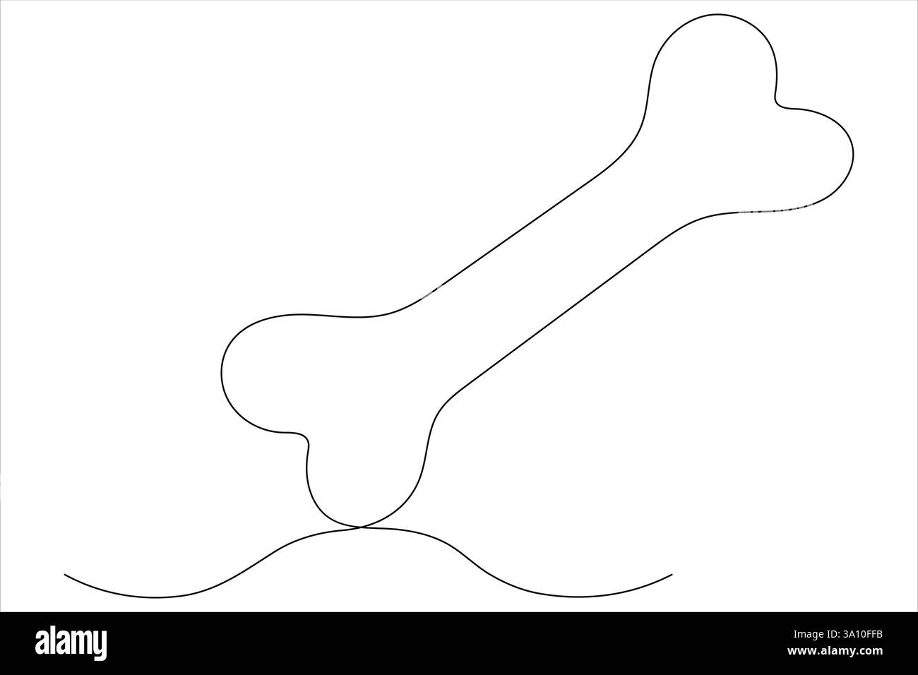 Vector illustration of dog bone continuous one line art drawing concept ...