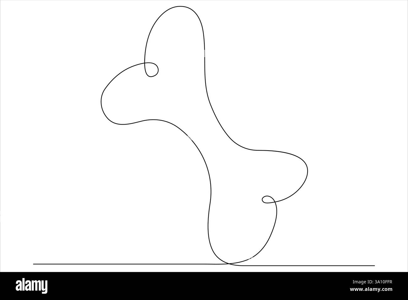 Vector illustration of dog bone continuous one line art drawing concept ...