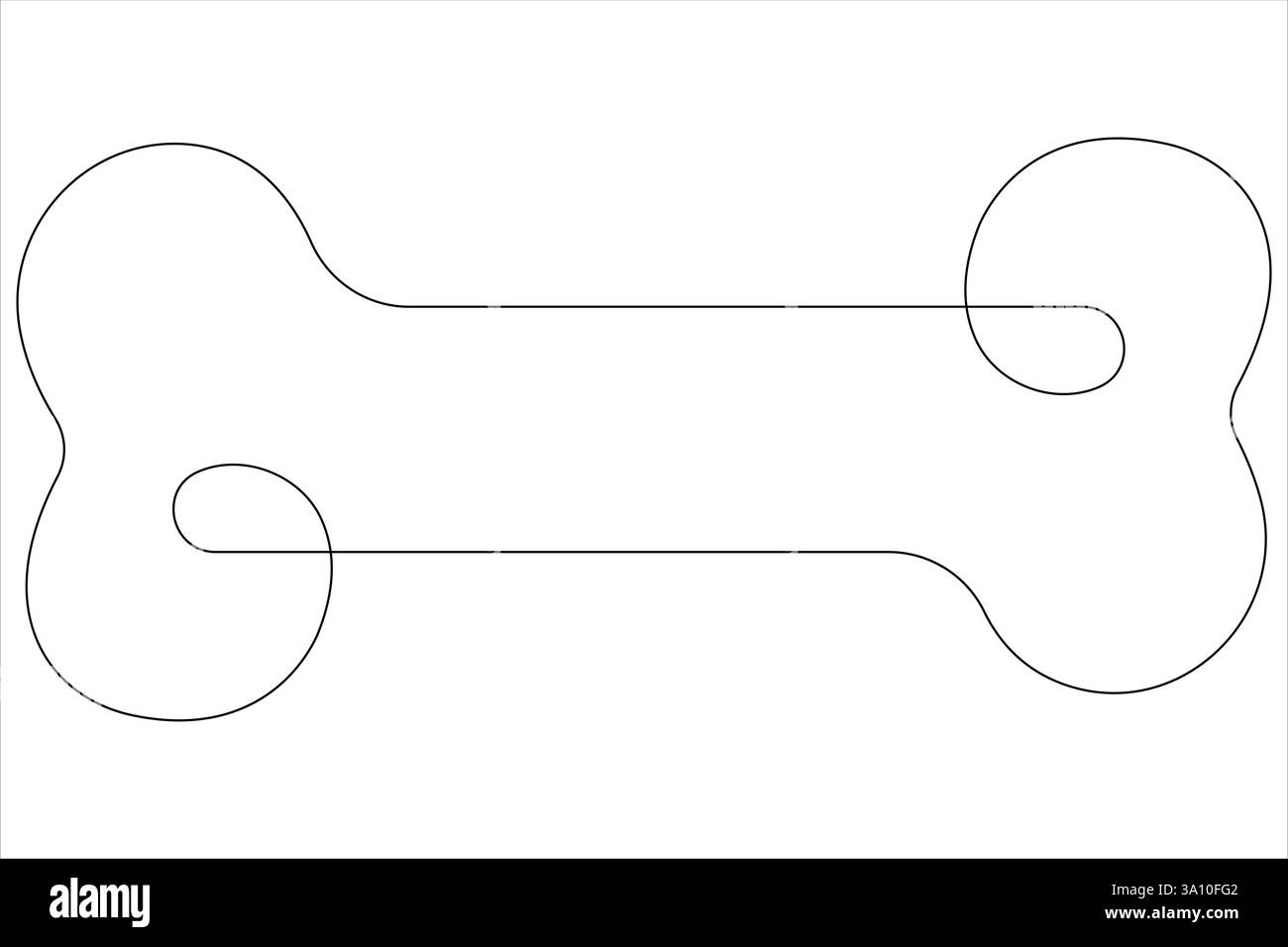 Vector illustration of dog bone continuous one line art drawing concept ...