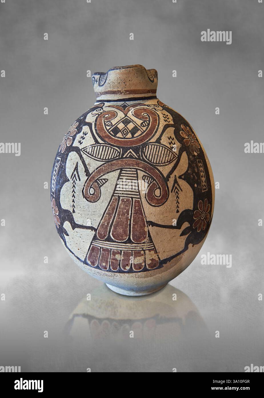 Ancient Greek Cypriot pottery Jar with painted decorative stylised ...