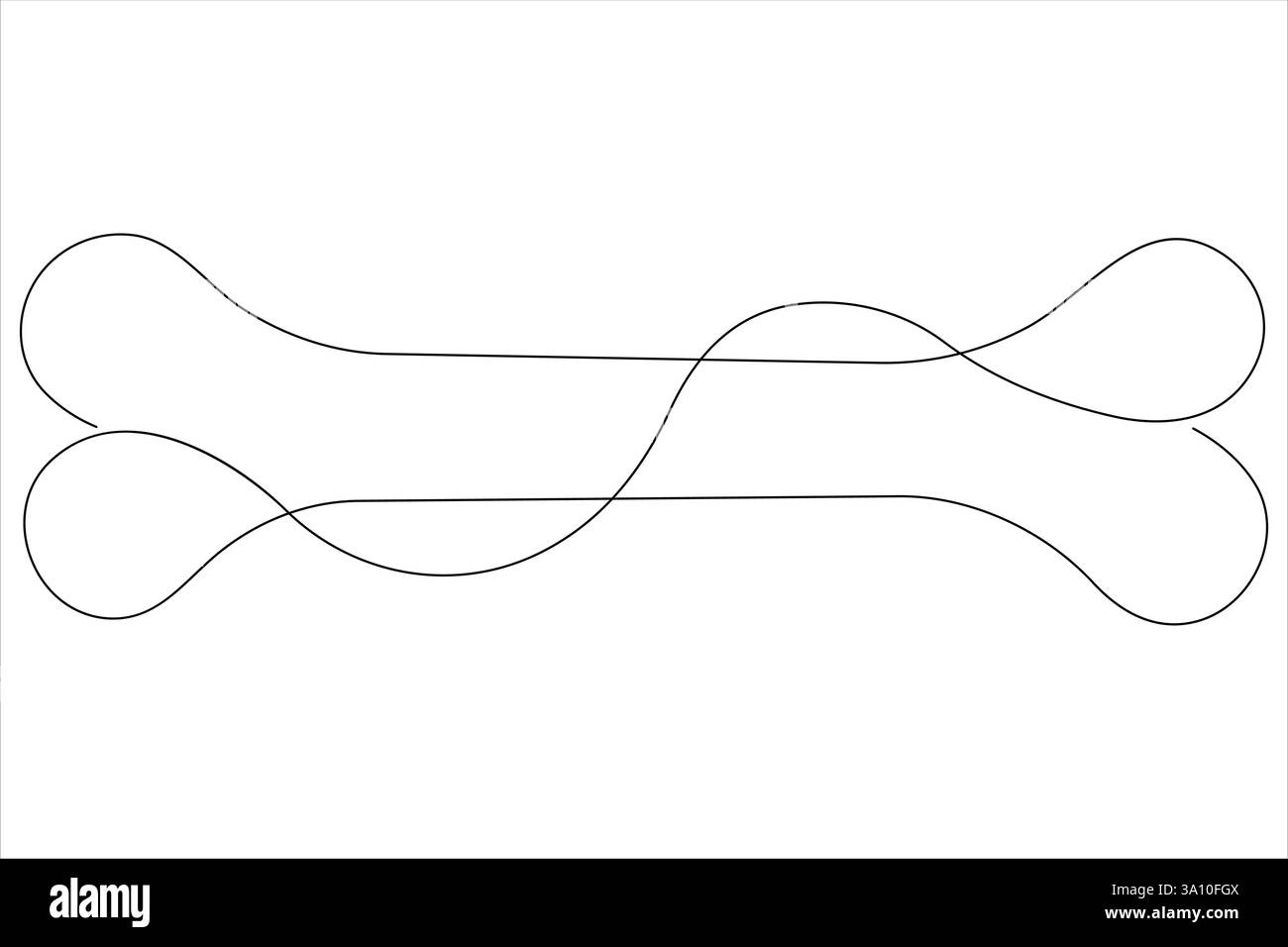 Vector illustration of dog bone continuous one line art drawing concept ...